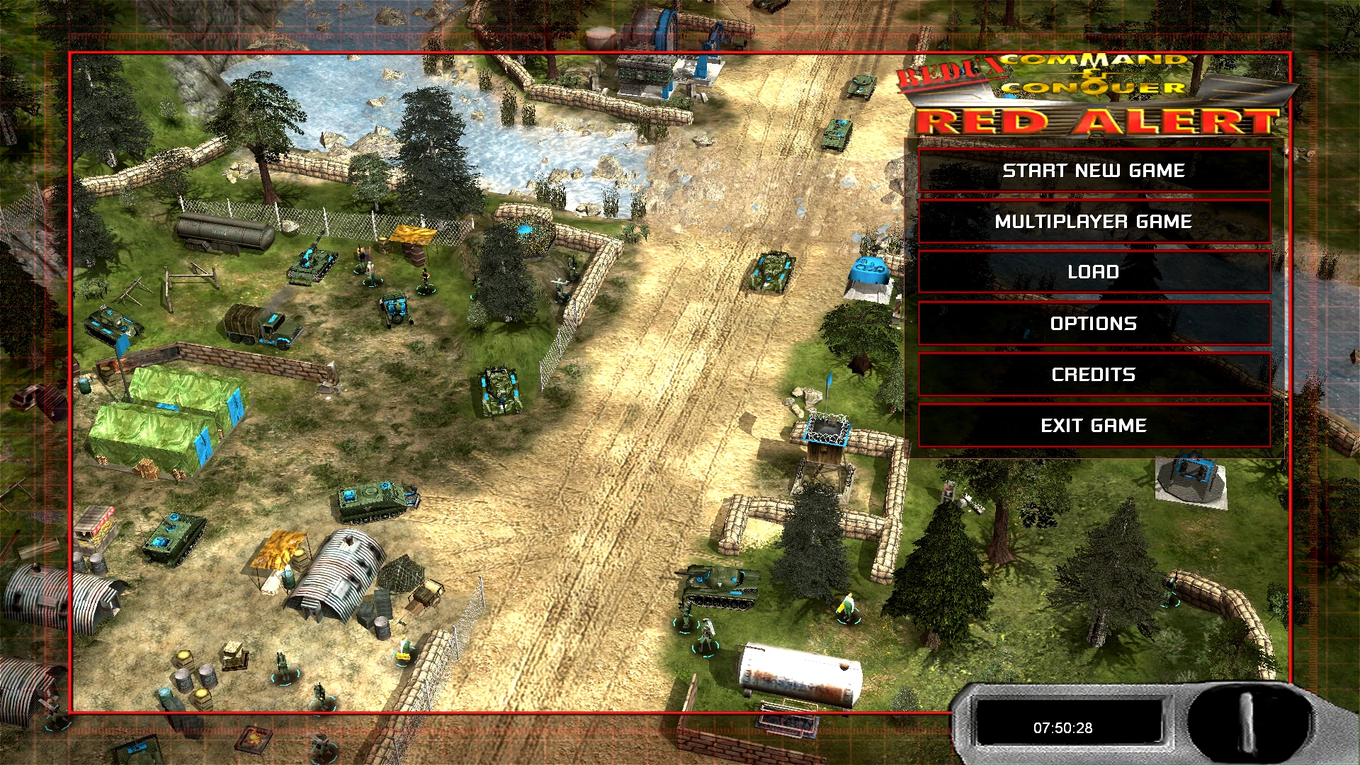Tactical base defense and menu in C&C Red Alert Redux mod
