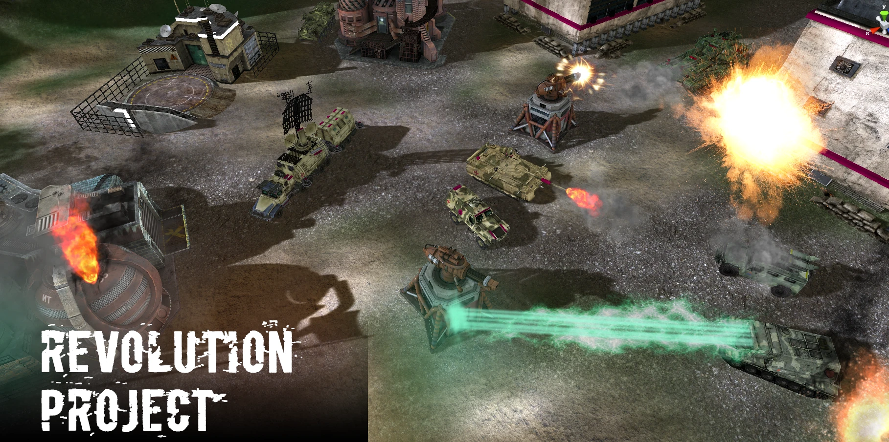 Intense military combat in Generals 2 Revolution Project mod for C&C Generals