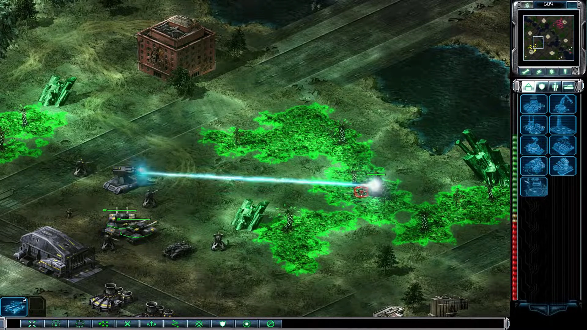 Tiberium Crisis 2 mod gameplay showcasing laser tank combat and toxic ...