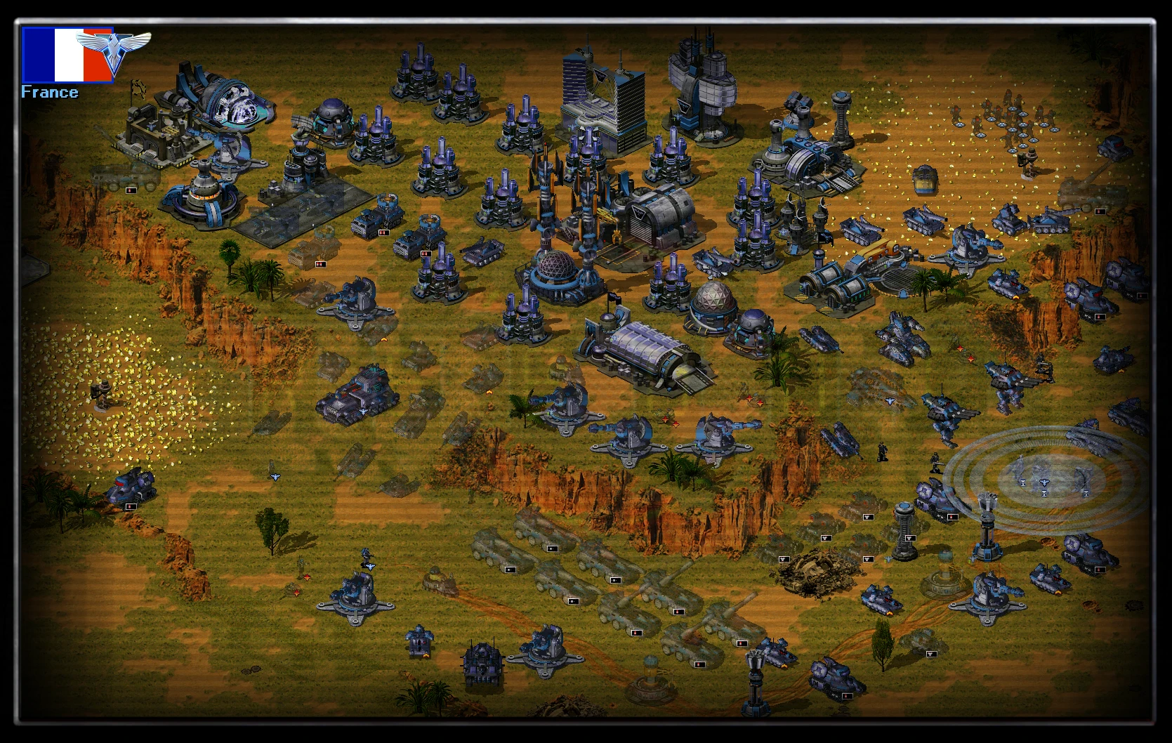 Command & Conquer Yuri's Revenge mod Reboot featuring French base and units
