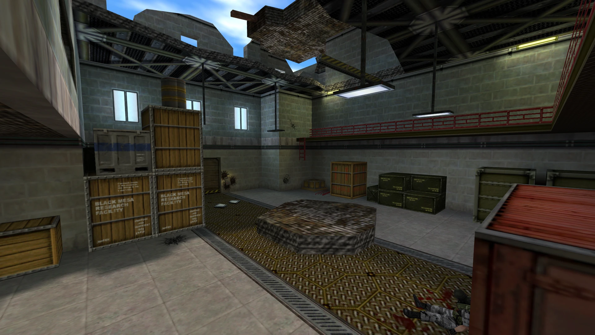 Half-Life mod Insecure showcasing industrial warehouse with crates and ...