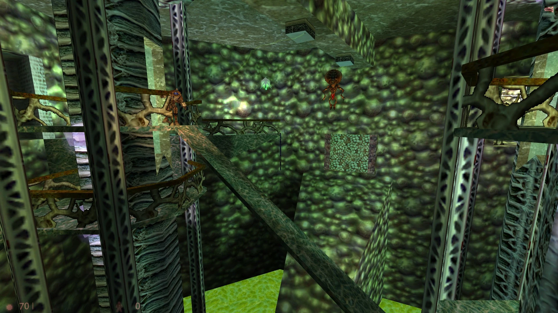 Explore the eerie Half Life Prison mod environment with alien creatures