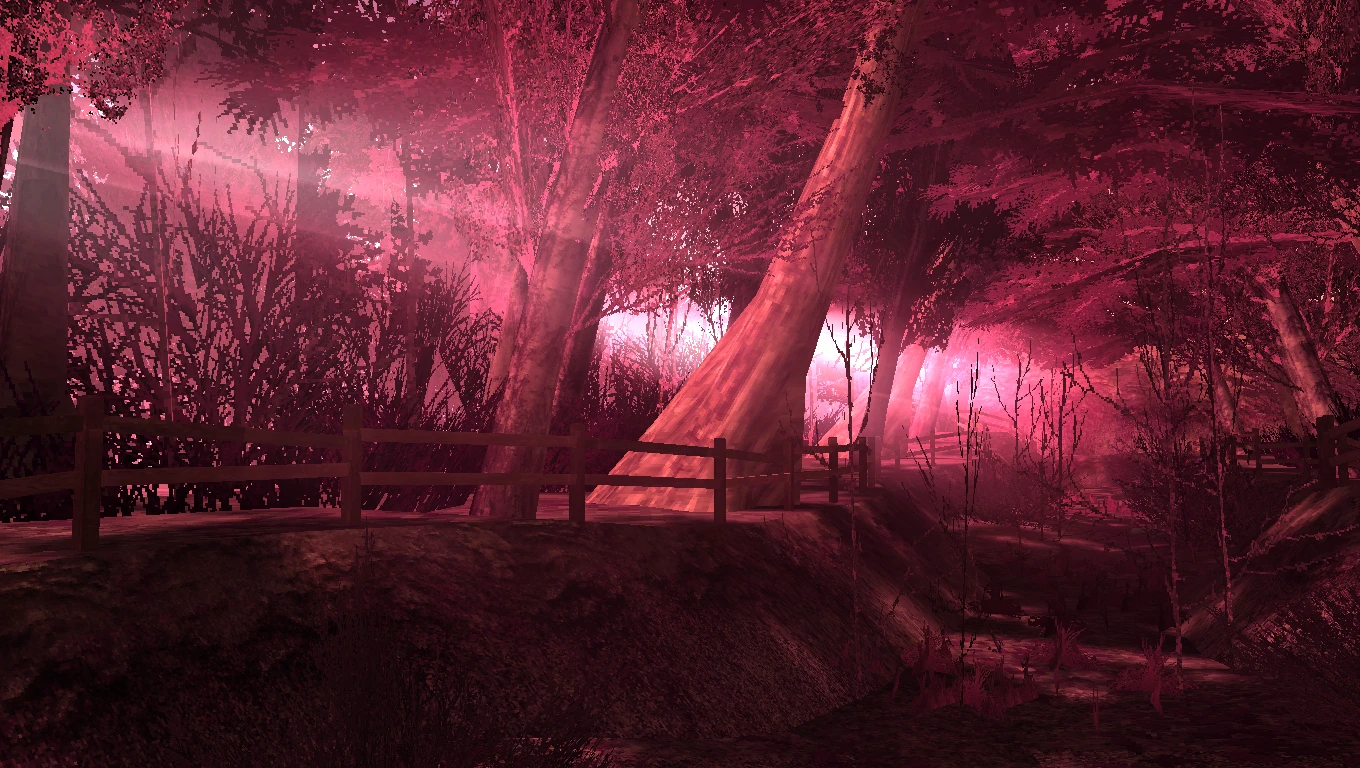Mysterious pink forest environment in Half-Life Starlight mod for Half-Life 1998