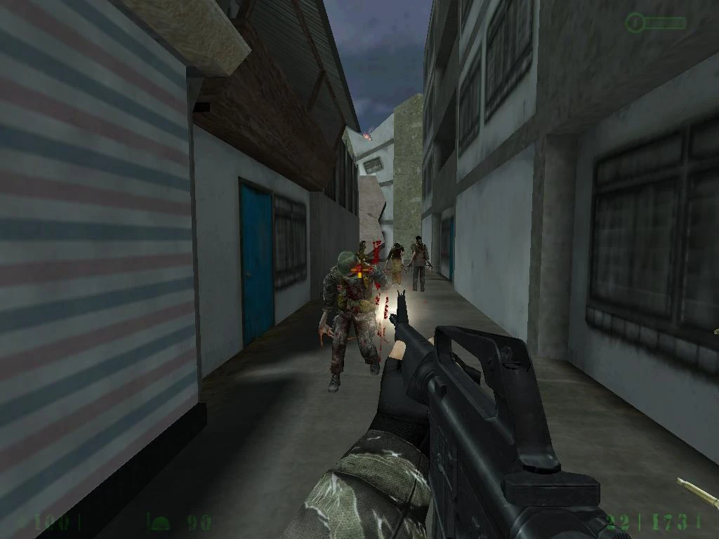 Intense urban combat against zombies in Half-Life Heart Of Evil Napalm ...